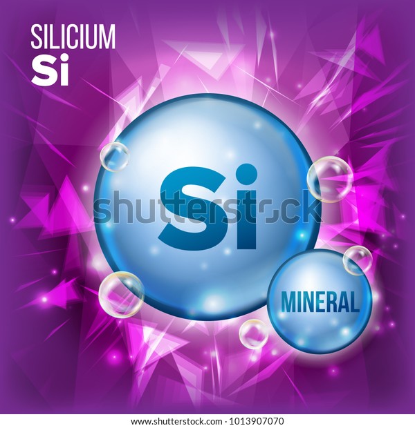 Si Silicium Vector Mineral Blue Pill Stock Vector (Royalty Free ...