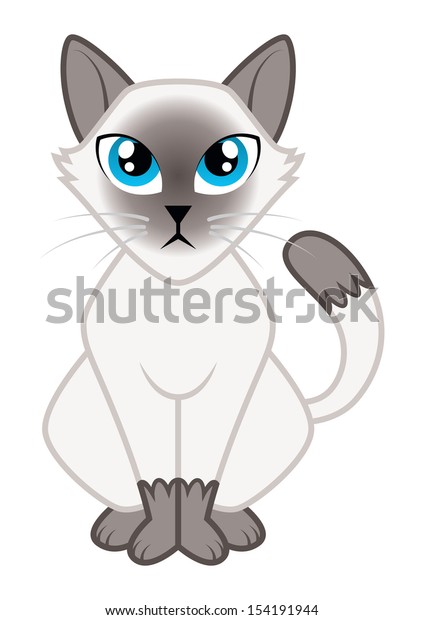 Siamese Cat Cartoon Stock Vector (Royalty Free) 154191944