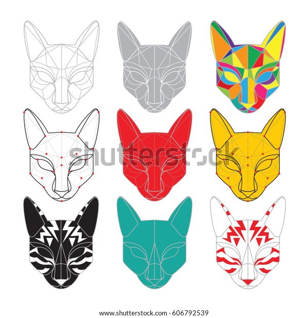 Siamese Cats Face Geometric Graphic Stock Vector (Royalty Free ...