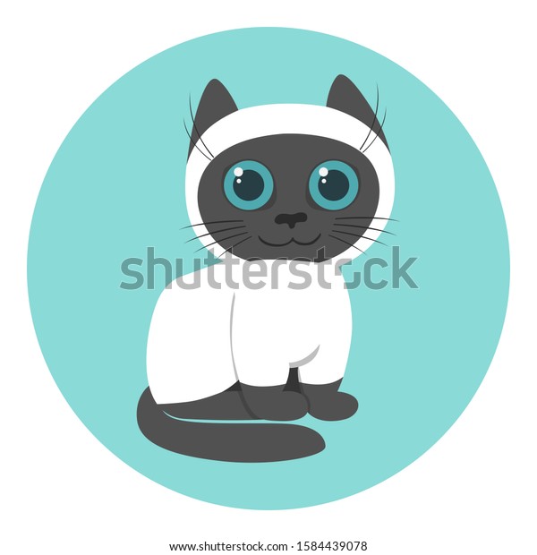 Siamese Kitten Icon Cat Avatar Vector Stock Vector (Royalty Free ...