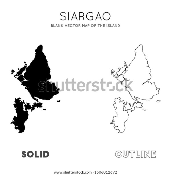 Siargao Map Blank Vector Map Island 库存矢量图（免版税）1506012692 | Shutterstock