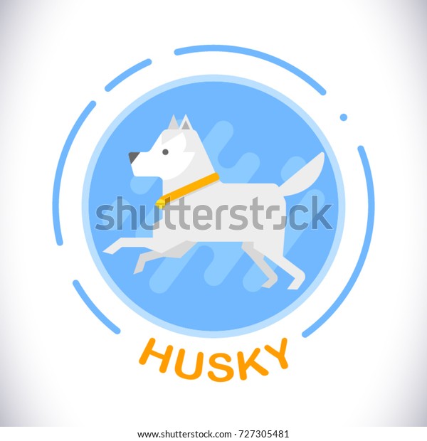 Siberian Husky Flat Design Husky Puppy Stock Vector (Royalty Free ...