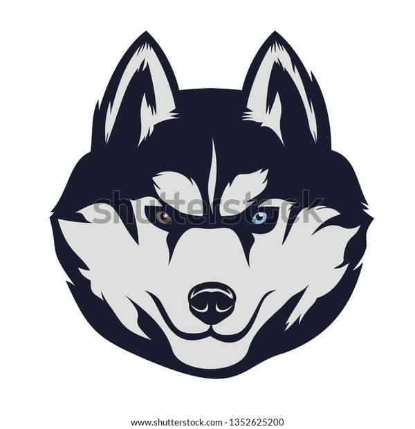 Siberian Husky Head Dog Vector Illustration Stock Vector (Royalty Free ...