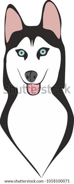 Siberian Husky Head Vector Illustration Stock Vector (Royalty Free ...