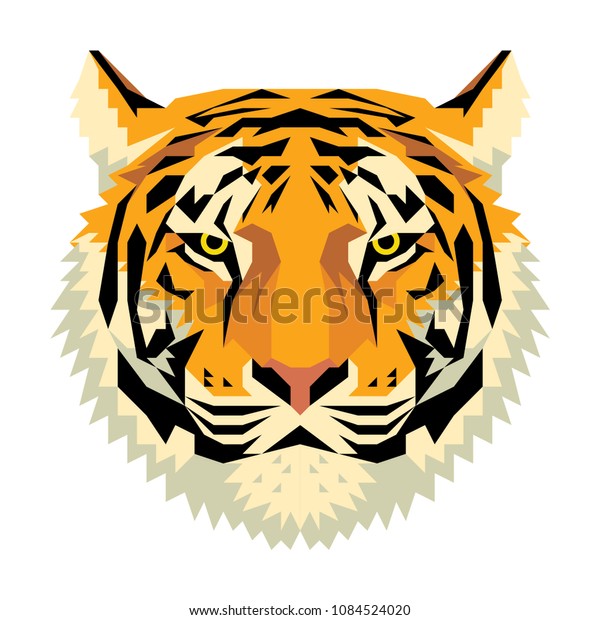 Siberian Tiger Head Vector Illustration On Stock Vector (Royalty Free ...