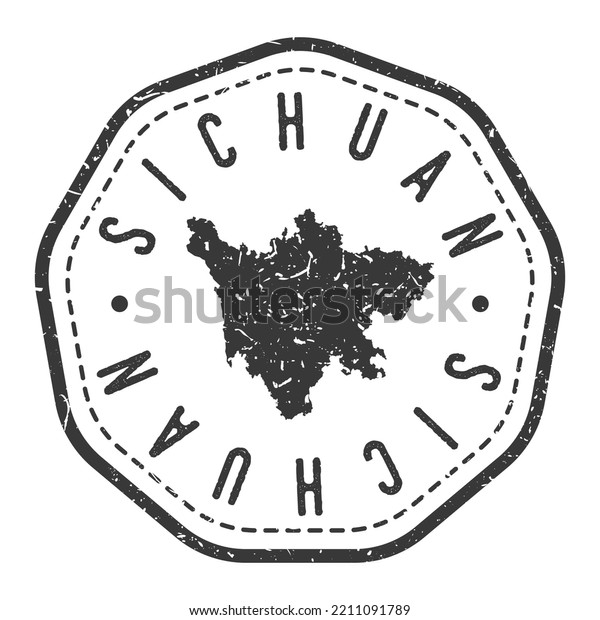 Sichuan China Map Stamp Retro Postmark Stock Vector (Royalty Free ...