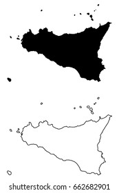Sicily Island Map Vector Illustration Scribble Stock Vector (Royalty ...