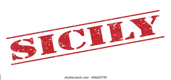 Sicily Vector Stamp On White Background Stock Vector (Royalty Free ...