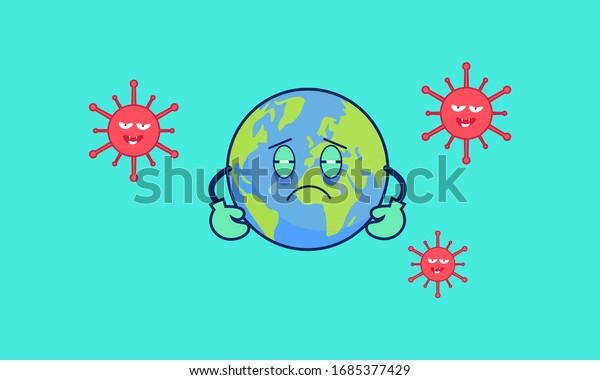 Sick Earth Bacteria Viruses Illustration Stock Vector (Royalty Free ...