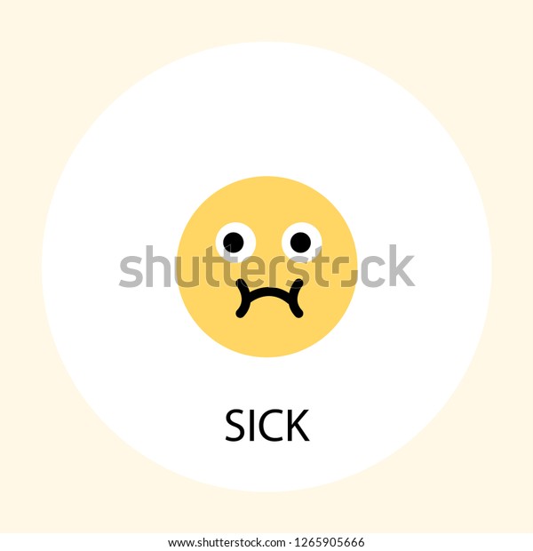 Sick Emotion Concept Line Icon Simple Stock Vector (Royalty Free ...