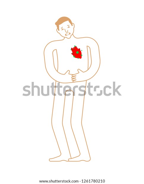 Sick Heart Anatomy Human Disease Diseased 스톡 벡터(로열티 프리) 1261780210 ...