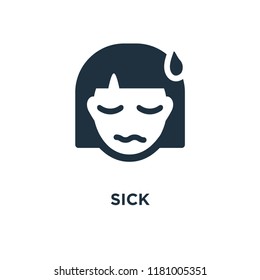 Sick Icon Black Filled Vector Illustration Stock Vector (Royalty Free ...
