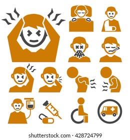 Sick Icon Set Stock Vector (Royalty Free) 428724799 | Shutterstock