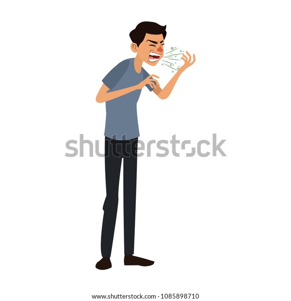 Sick Man Cartoon Stock Vector (Royalty Free) 1085898710 | Shutterstock