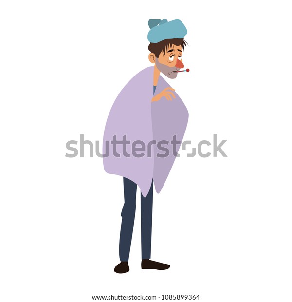 Sick Man Cartoon Stock Vector (Royalty Free) 1085899364 | Shutterstock