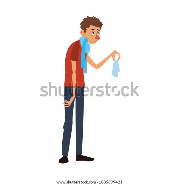 Sick Man Cartoon Stock Vector (Royalty Free) 1085899421 | Shutterstock