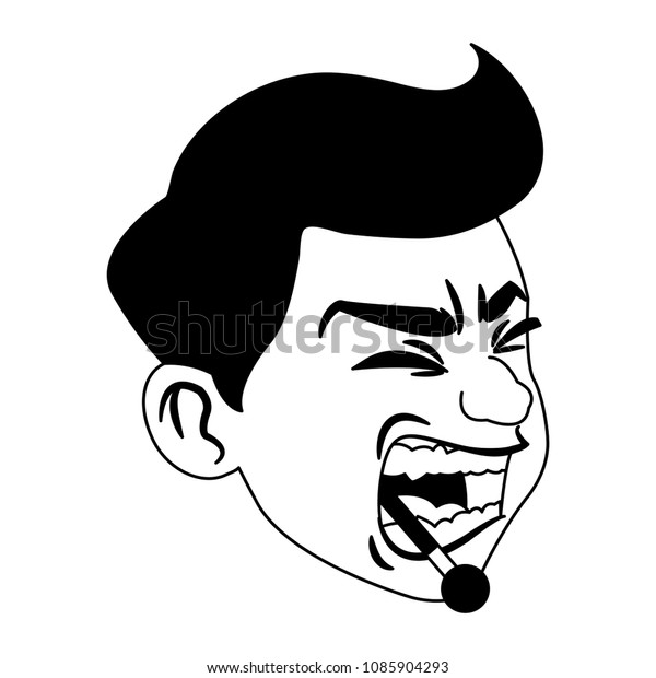 Sick Man Face On Black White Stock Vector (Royalty Free) 1085904293 ...
