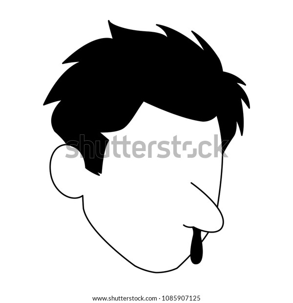 Sick Man Face On Black White Stock Vector (Royalty Free) 1085907125 ...