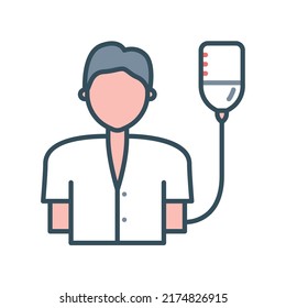 Sick Patient Icon Being Given Intravenous Stock Vector (Royalty Free ...