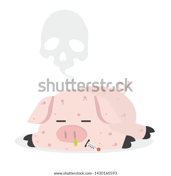 Sick Pig Swine Flu Dead Stock Vector (Royalty Free) 1430160593
