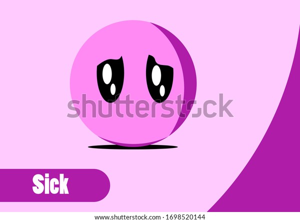 Sick Purple Emoticon Background Stock Vector (Royalty Free) 1698520144 ...