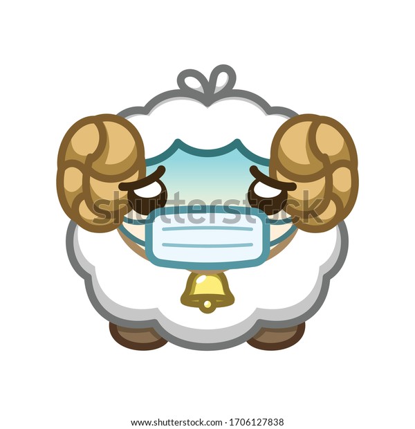 Sick Sheep Cough Cold Fever Wearing Stock Vector (Royalty Free) 1706127838