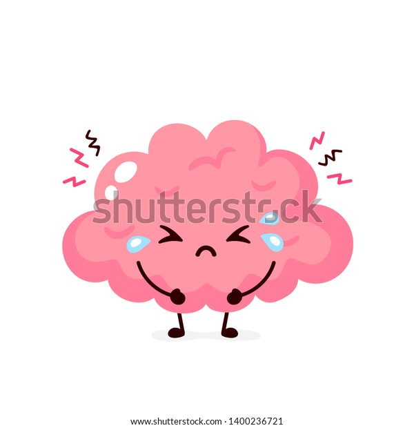 Sick Suffering Sad Brain Character Vector Stock Vector (Royalty Free ...
