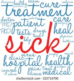 Sick Word Cloud On White Background Stock Vector (Royalty Free ...