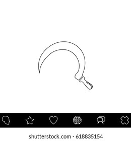 Sickle Black Outline Vector Icon Editable Stock Vector (Royalty Free ...