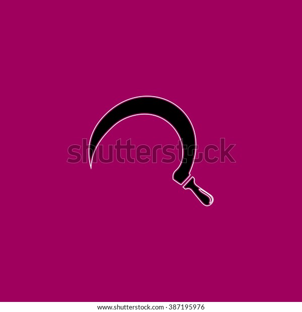 Sickle Flat Symbol Pictogram Over Purple Stock Vector (Royalty Free ...