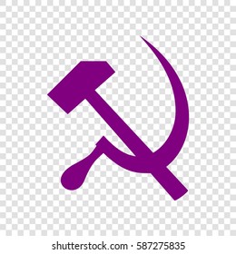 Sickle Hammer Vector Purple Icon On Stock Vector (Royalty Free ...