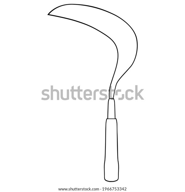 Sickle Line Vector Illustration Isolated On Stock Vector (Royalty Free ...