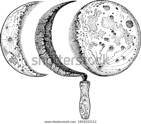 Sickle Moon Phases Waning Crescent Moon Stock Vector (Royalty Free ...