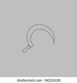 Sickle Outline Vector Icon On White Stock Vector (Royalty Free ...