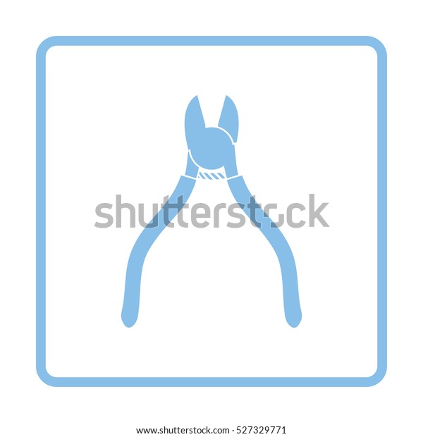 Side Cutters Icon Blue Frame Design Stock Vector (Royalty Free ...