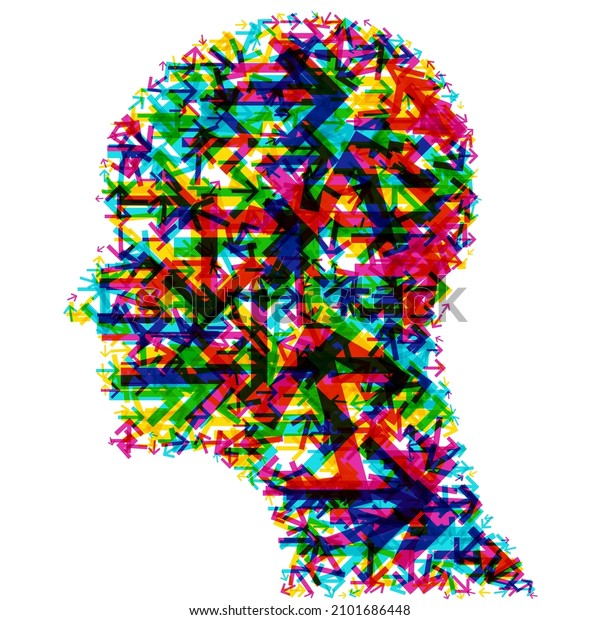 Side Human Profile Comprised Solely Random Stock Vector (Royalty Free ...
