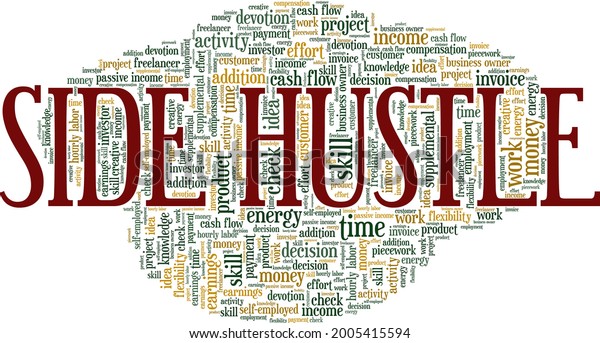 Side Hustle Vector Illustration Word Cloud Stock Vector (Royalty Free ...