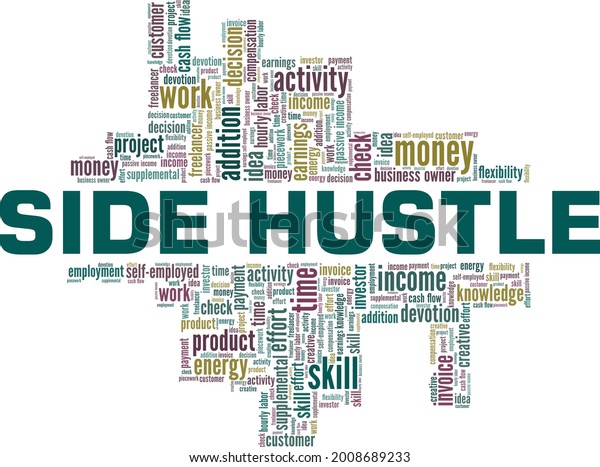 Side Hustle Vector Illustration Word Cloud Stock Vector (Royalty Free ...