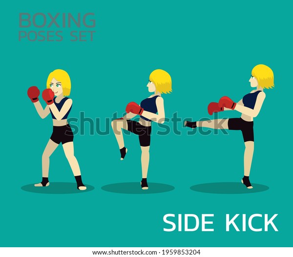 Side Kick Manga Boxing Poses Set Stock Vector (Royalty Free) 1959853204 ...