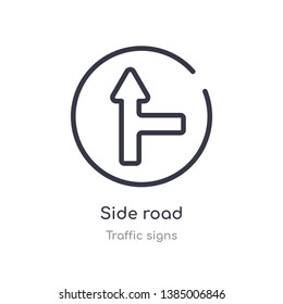 Side Road Outline Icon Isolated Line Stock Vector (Royalty Free ...