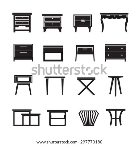 Side Table Vector Furniture Icon Set Stock Vector (Royalty Free ...