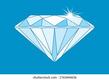 Side View Cut Diamond Gem Stock Vector (Royalty Free) 1763444636