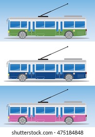 Side View Electric Bus Trolley Bus Stock Vector (Royalty Free ...
