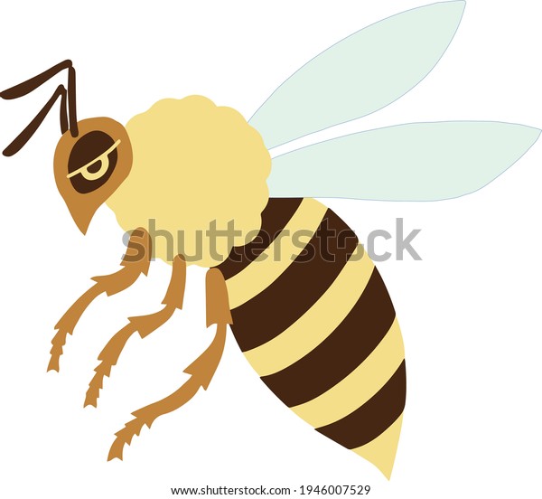 Side View Flying Honeybee Stock Vector (Royalty Free) 1946007529 ...