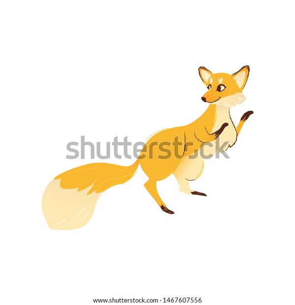 Side View Fox Standing On Hind Stock Vector (Royalty Free) 1467607556 ...