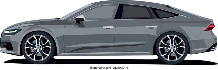 Side View Grey Car Vector Graphic Stock Vector (Royalty Free ...
