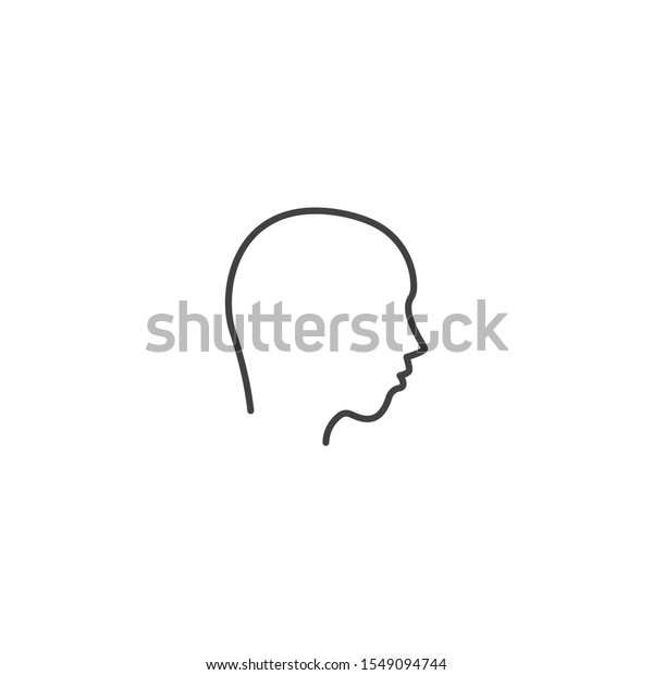 Side View Human Head Vector Icon Stock Vector (Royalty Free) 1549094744 ...