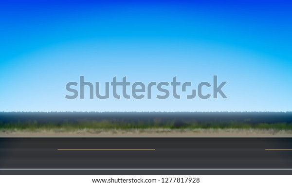 Side View Road Roadside Green Meadow Stock Vector (Royalty Free ...