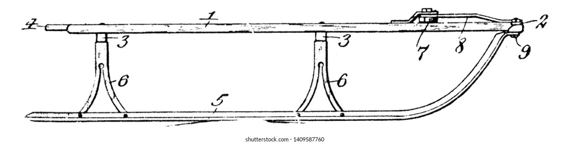 Side View Sled Sliding Vehicle Designed: เวกเตอร์สต็อก (ปลอดค่า ...