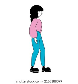 Side View Vector Image Woman Girl Stock Vector (Royalty Free ...